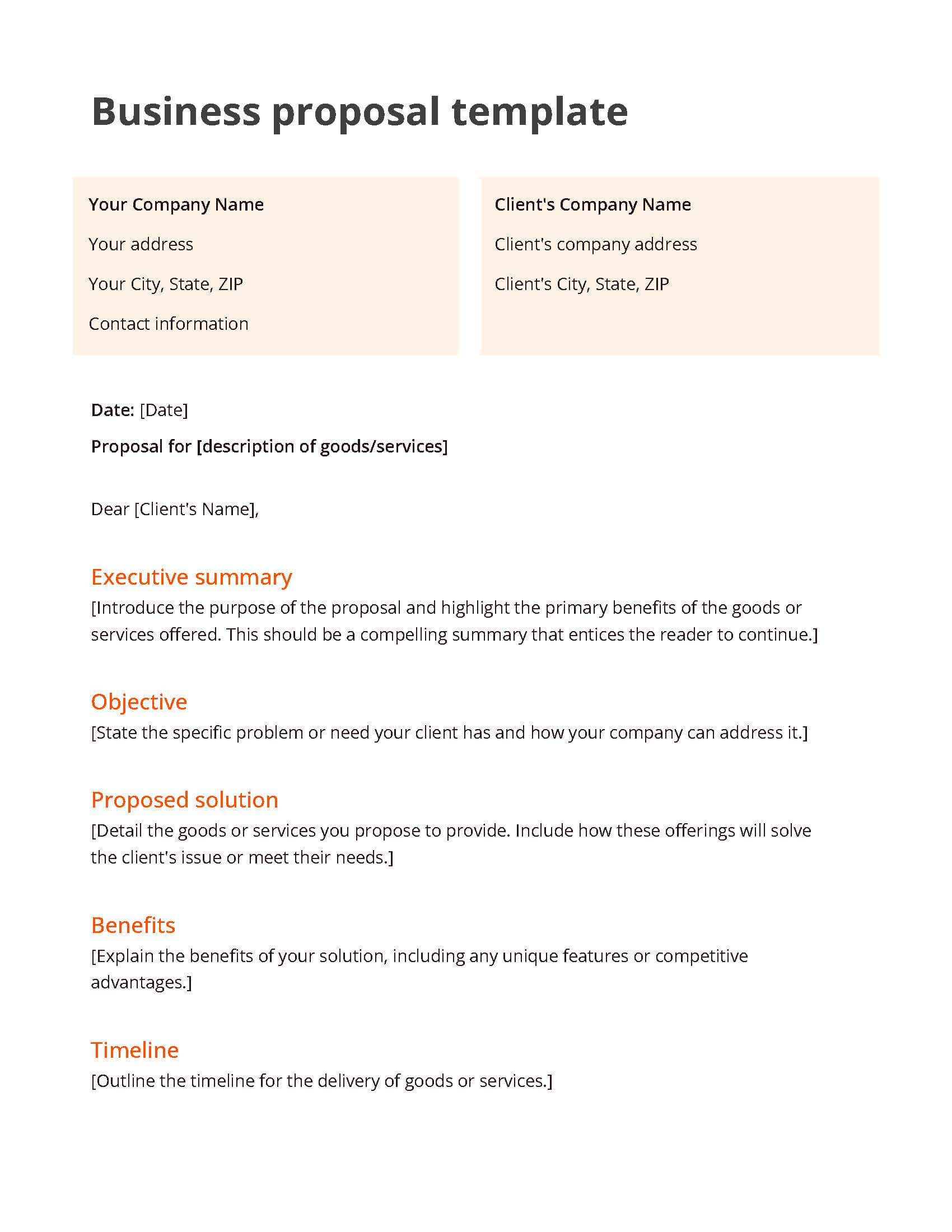 IT Proposal Sample Template Template Samples