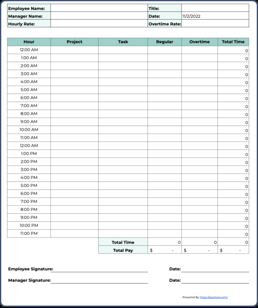 Time Sampling Template | Template Samples