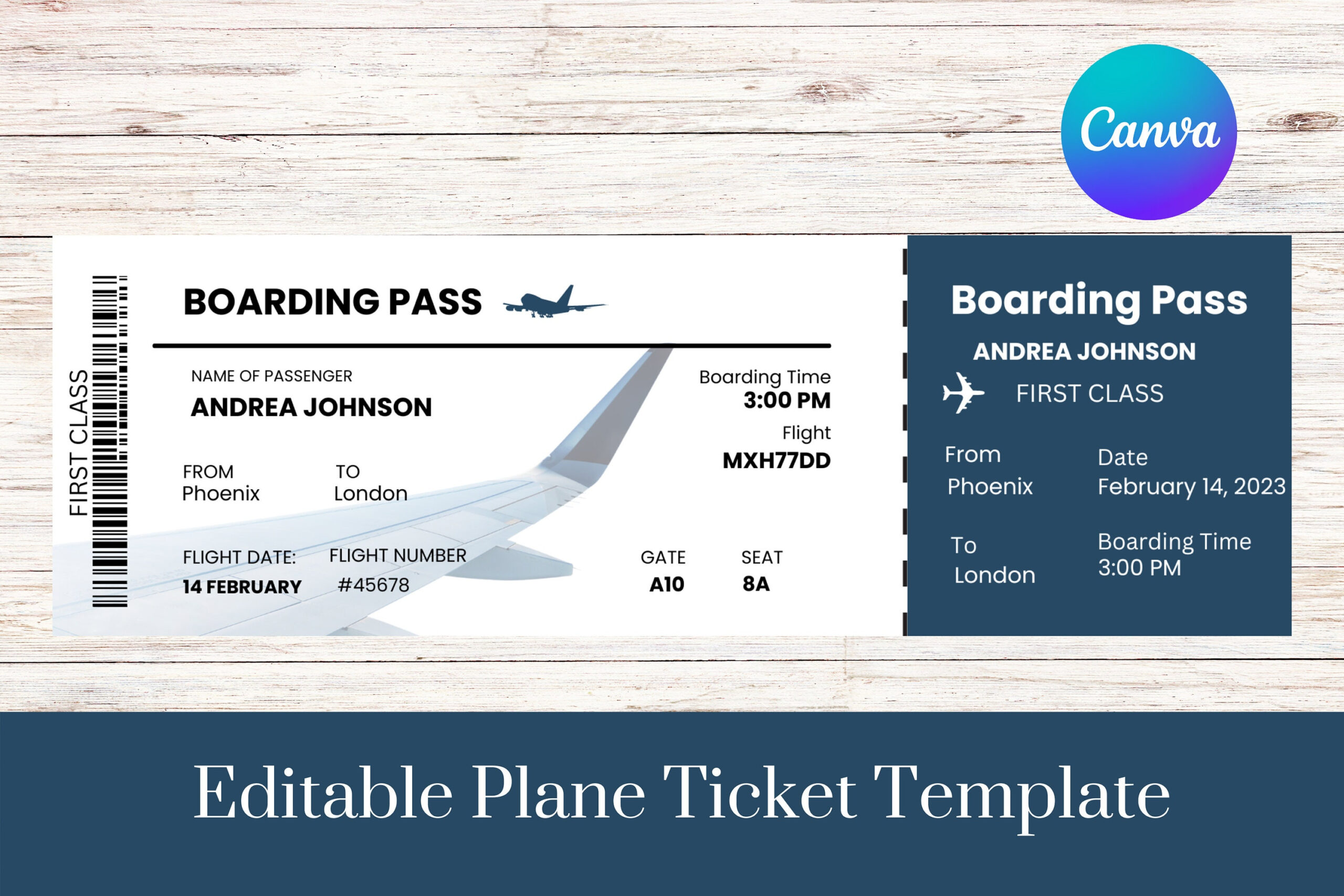 Editable Airline Ticket Template
