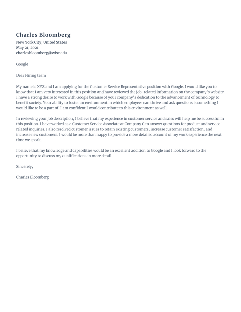 Service Letter Sample Templates | Template Samples