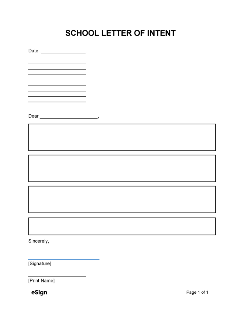 Letter Of Intent Template Sample Free | Template Samples