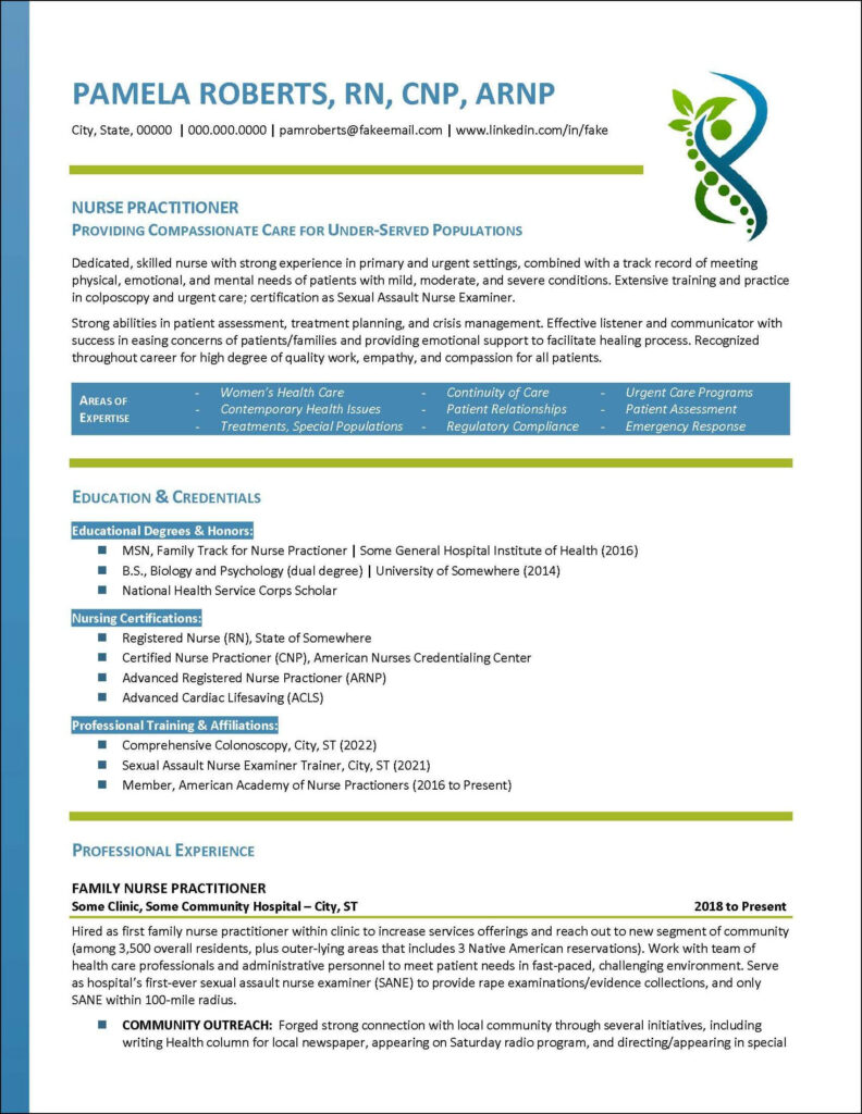 Registered Nurse Professional Biography Sample Template | Template Samples