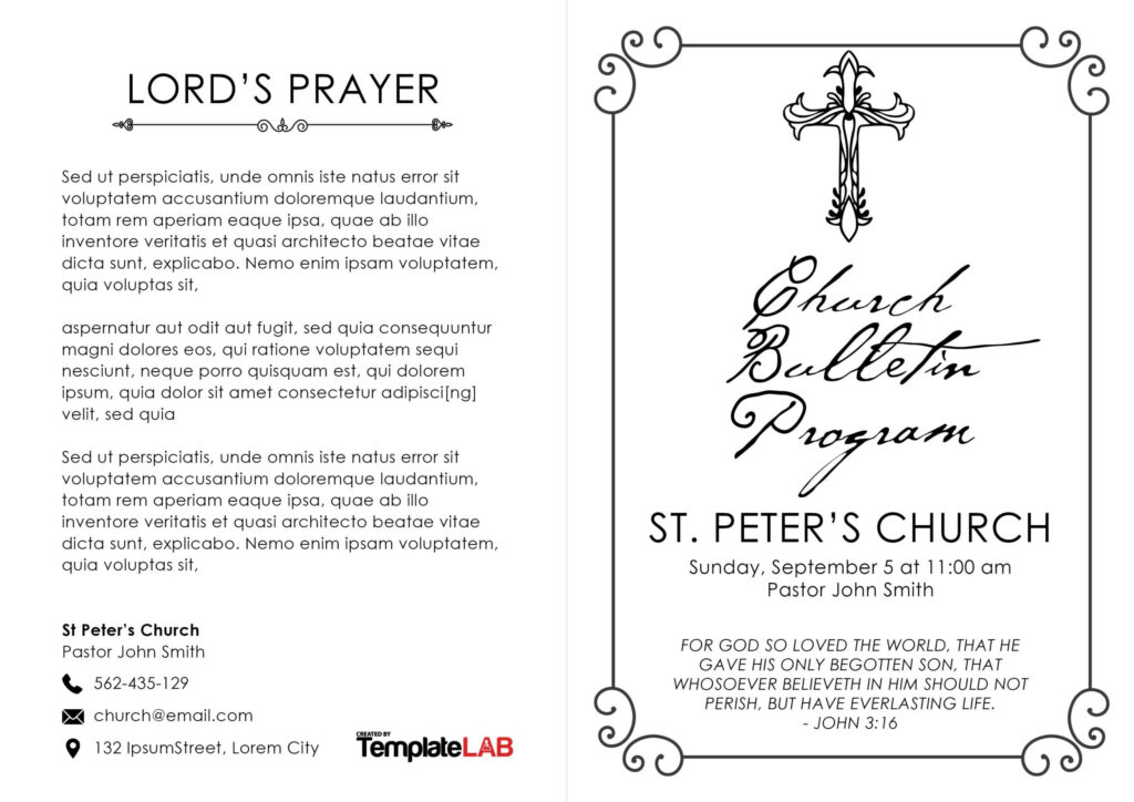 Free Printable Church Bulletin Template | Template Samples
