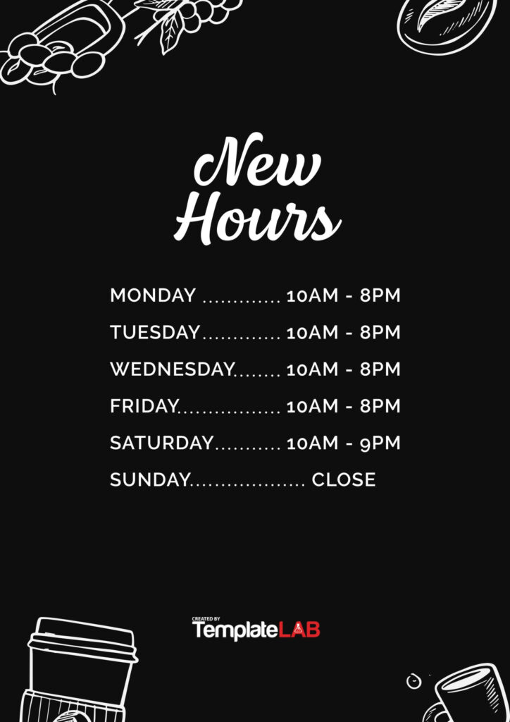 Free Printable Business Hours Template | Template Samples