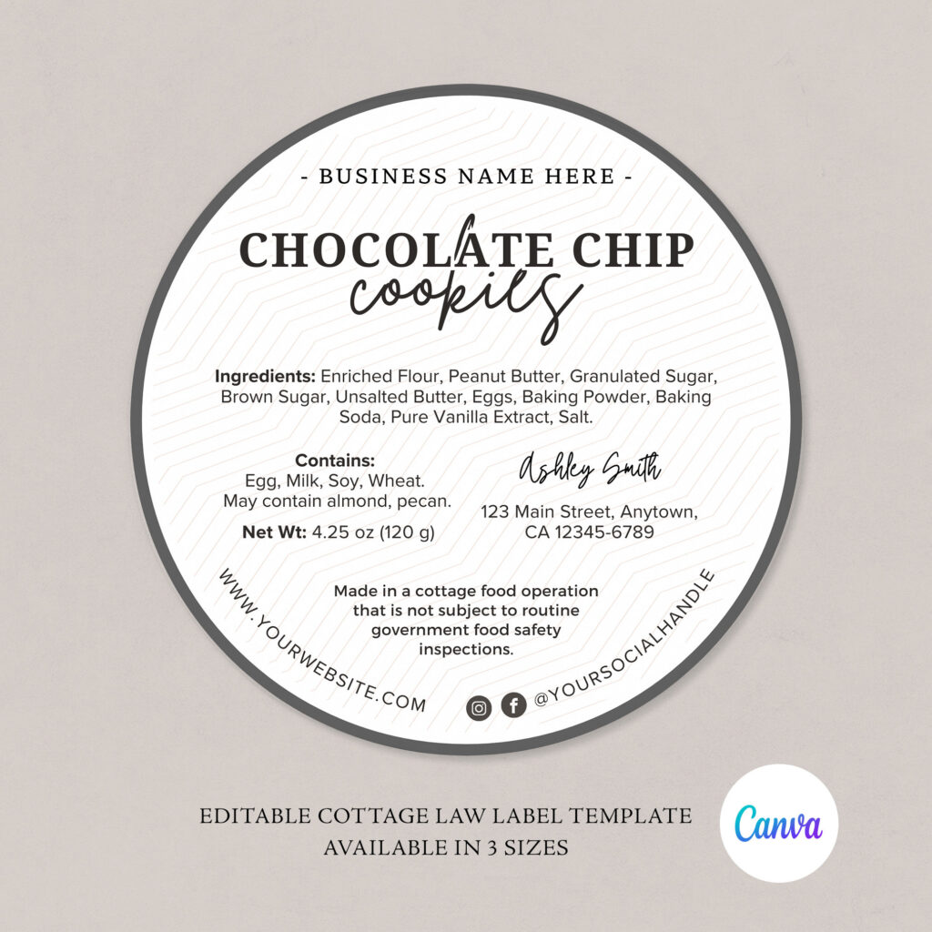 Free Printable Cottage Food Label Template | Template Samples
