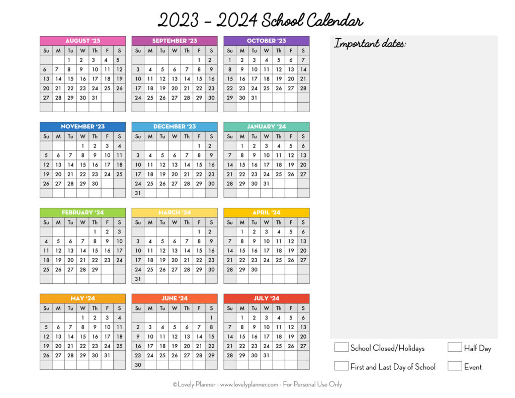 Free Printable Academic Calendar Template | Template Samples