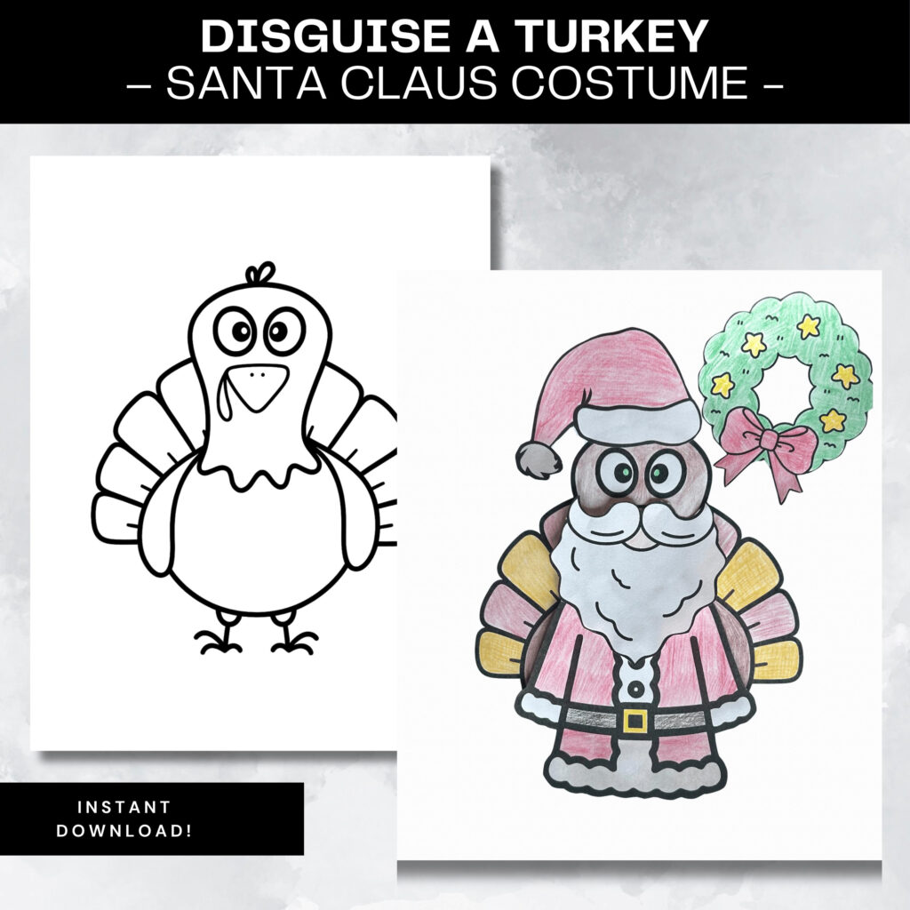 Santa Claus Turkey Disguise Template | Template Samples