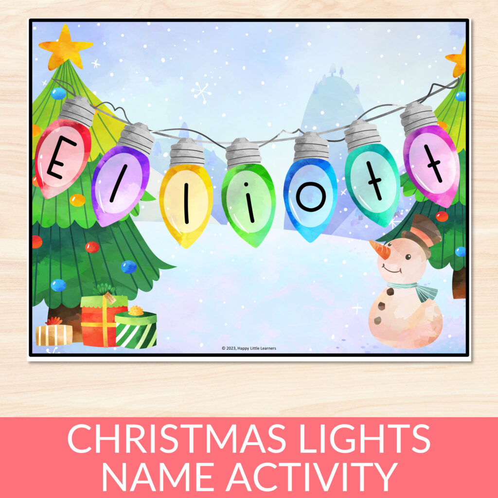 Christmas Light Name Template | Template Samples