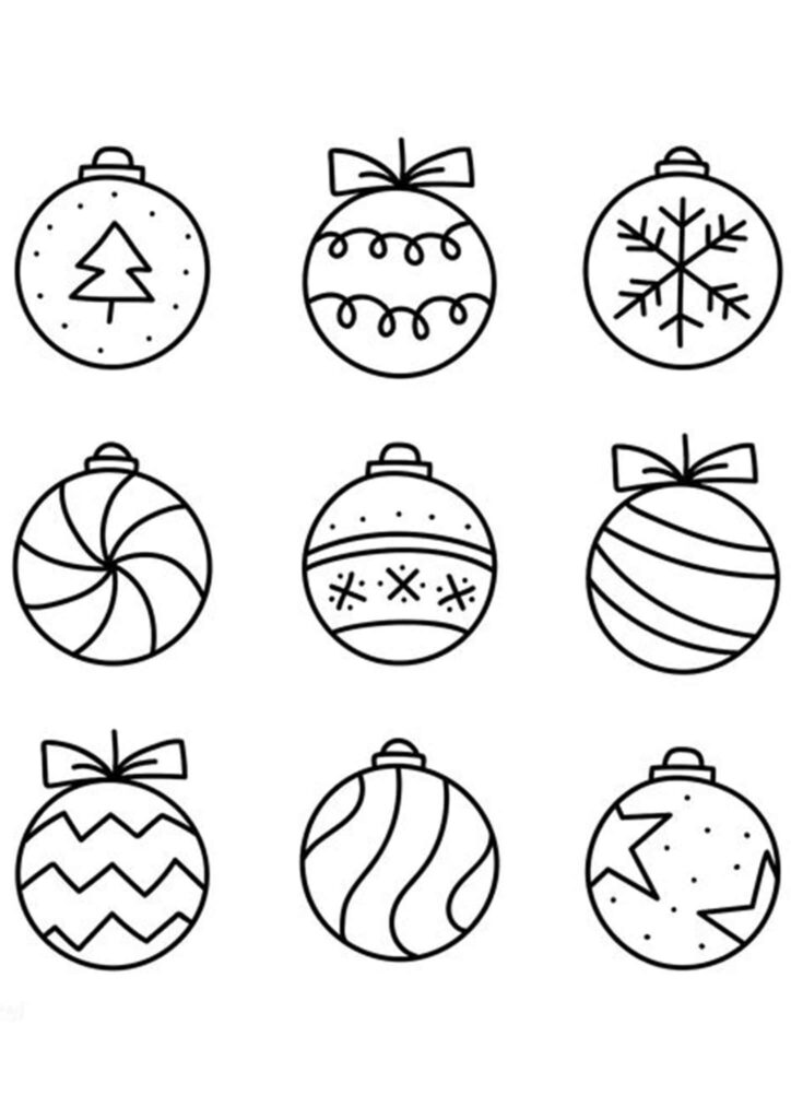 Christmas Ornament Coloring Template | Template Samples