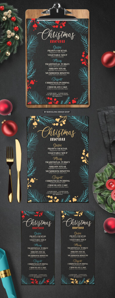 Christmas Themed Menu Template | Template Samples