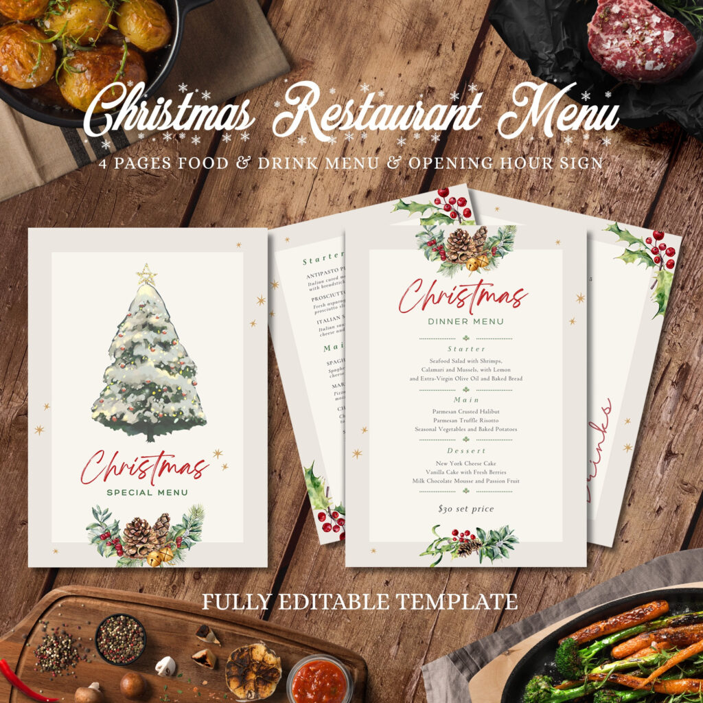 Christmas Menu Design Template | Template Samples