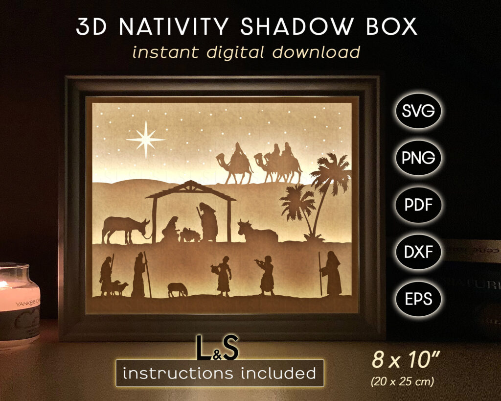 Christmas Shadow Box Template | Template Samples