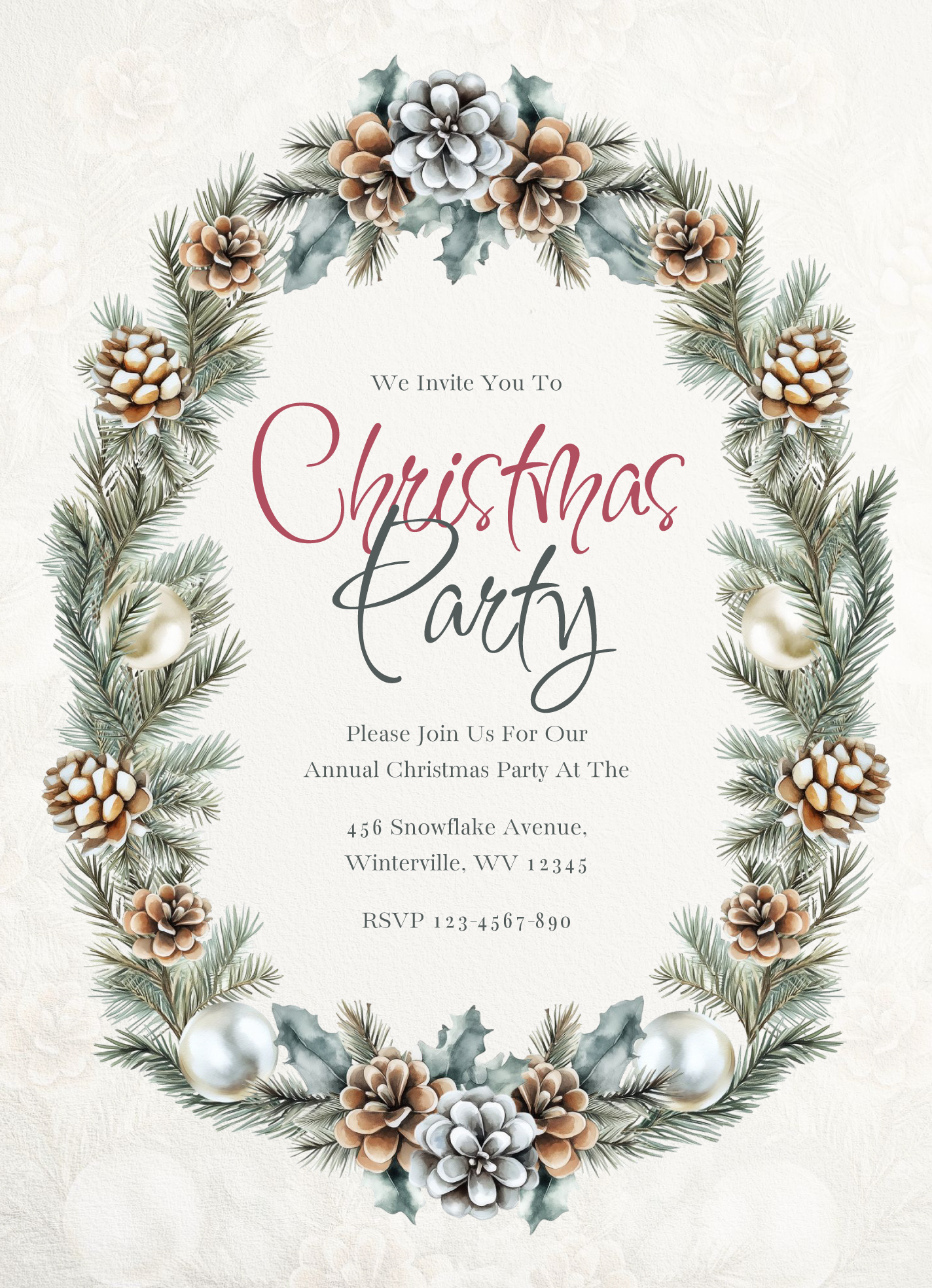 Christmas Party Invitation Template Printable | Template Samples